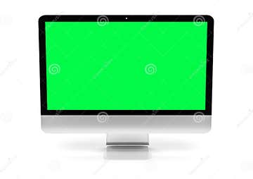 Isolated Modern Computer with Shadow Front View 3d Rendering Stock ...