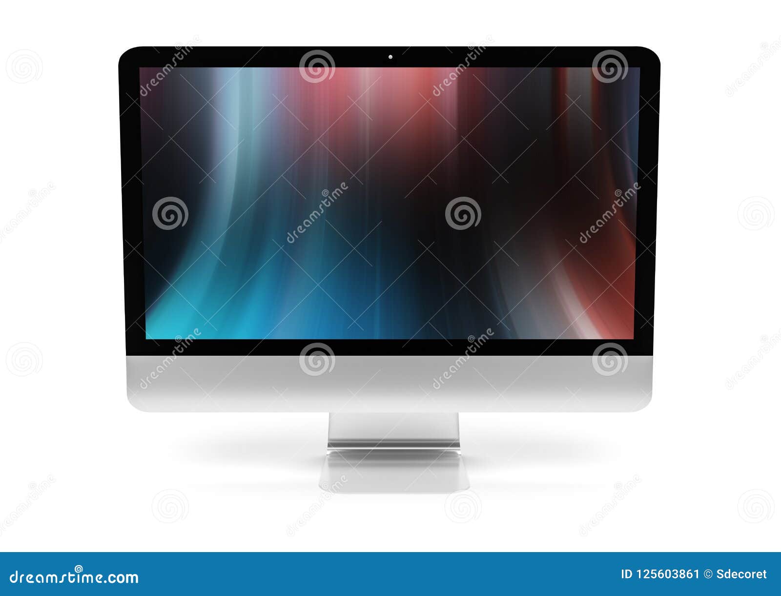 Isolated Modern Computer with Shadow Front View 3d Rendering Stock ...