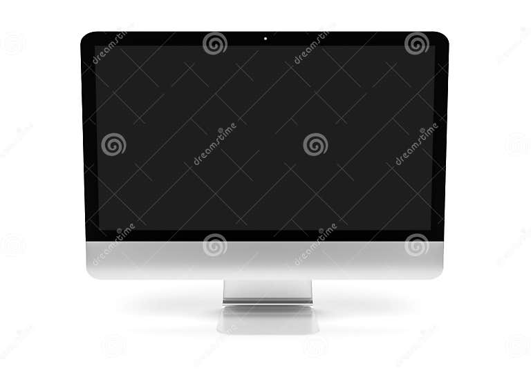 Isolated Modern Computer with Shadow Front View 3d Rendering Stock ...