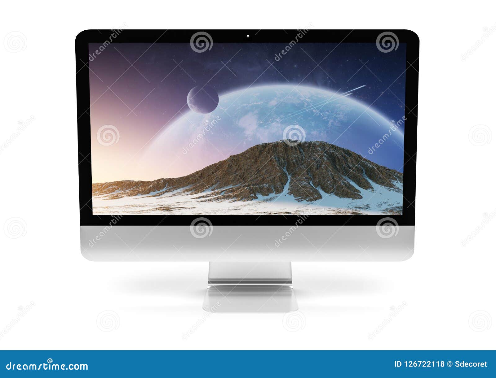 Isolated Modern Computer with Shadow Front View 3d Rendering Stock ...