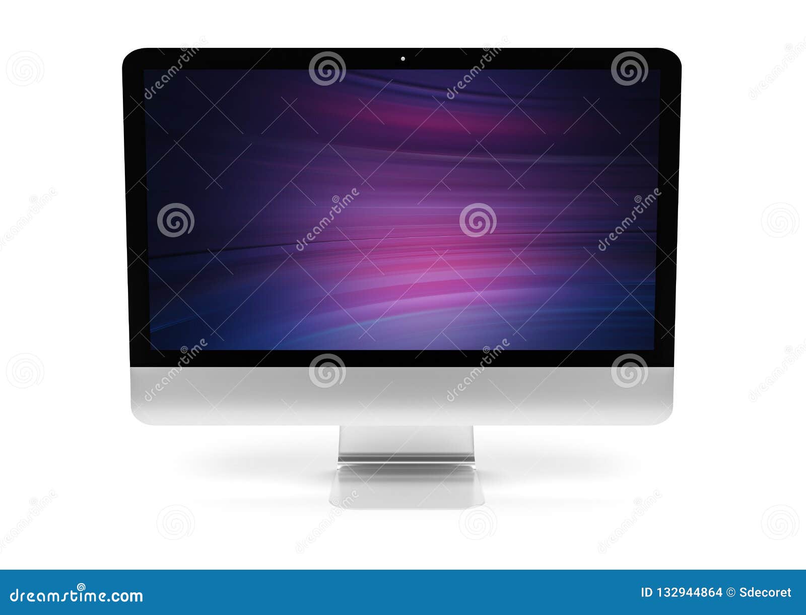 Isolated Modern Computer with Shadow Front View 3d Rendering Stock ...