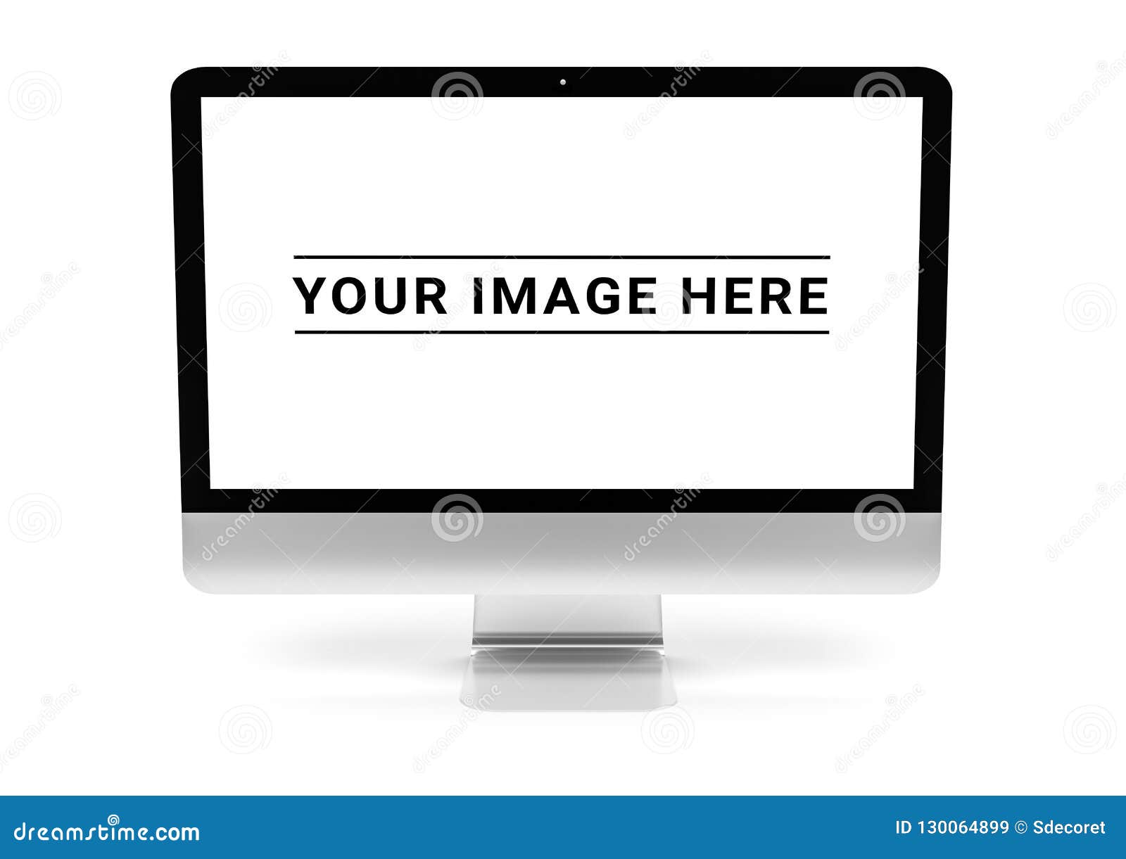Isolated Modern Computer with Shadow Front View 3d Rendering Stock ...