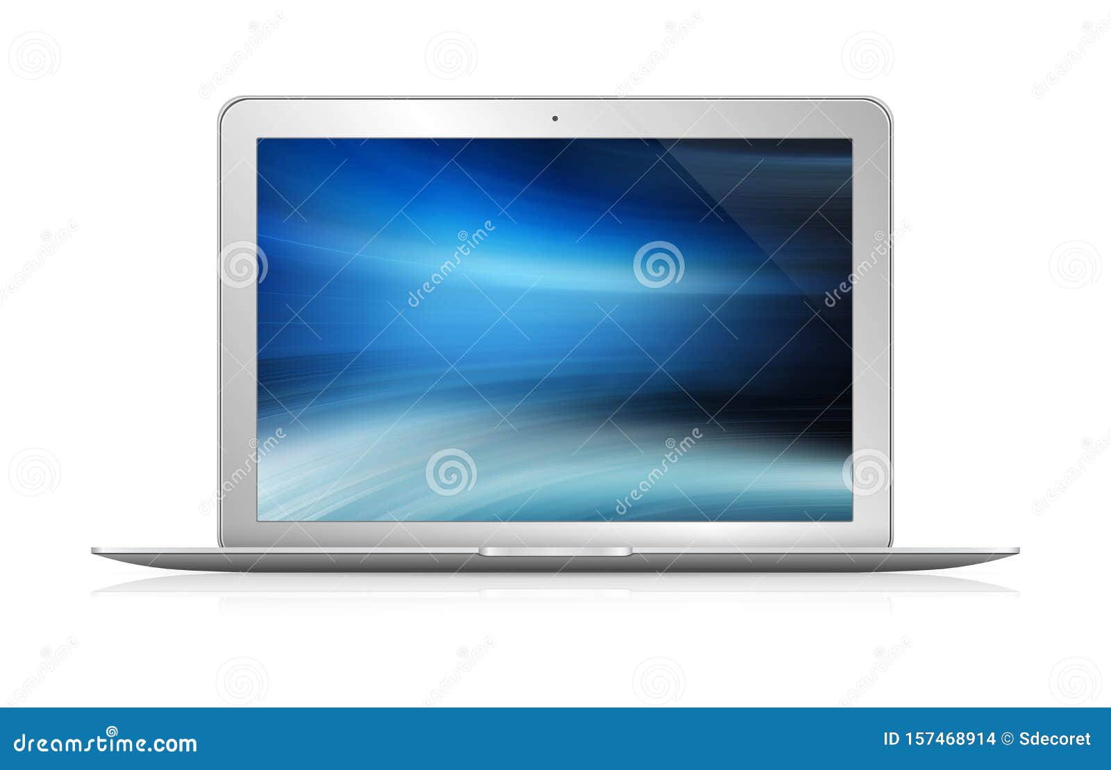 Isolated Modern Laptop with Shadow Front View 3d Rendering Stock ...