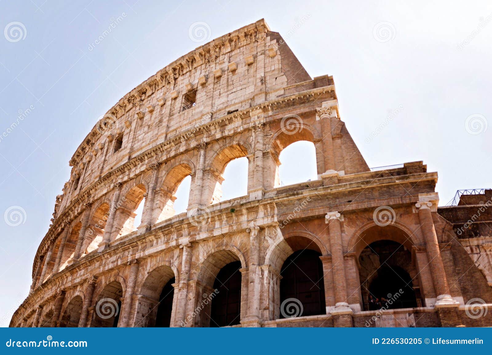 Front View on Italian Colosseum Stock Image - Image of famous, italy ...