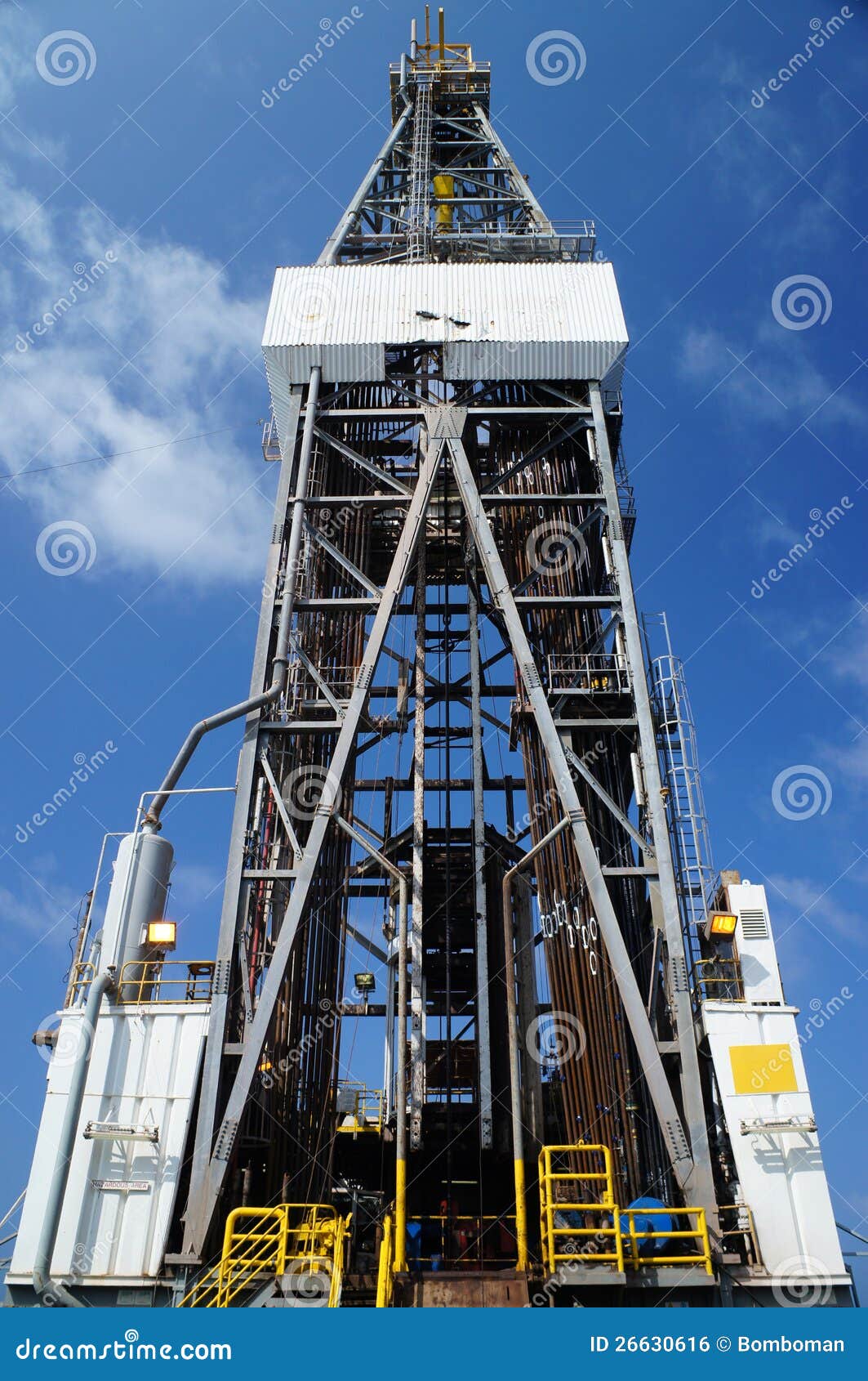 Front View of Jack Up Rig Derrick Stock Photo - Image of drill ...