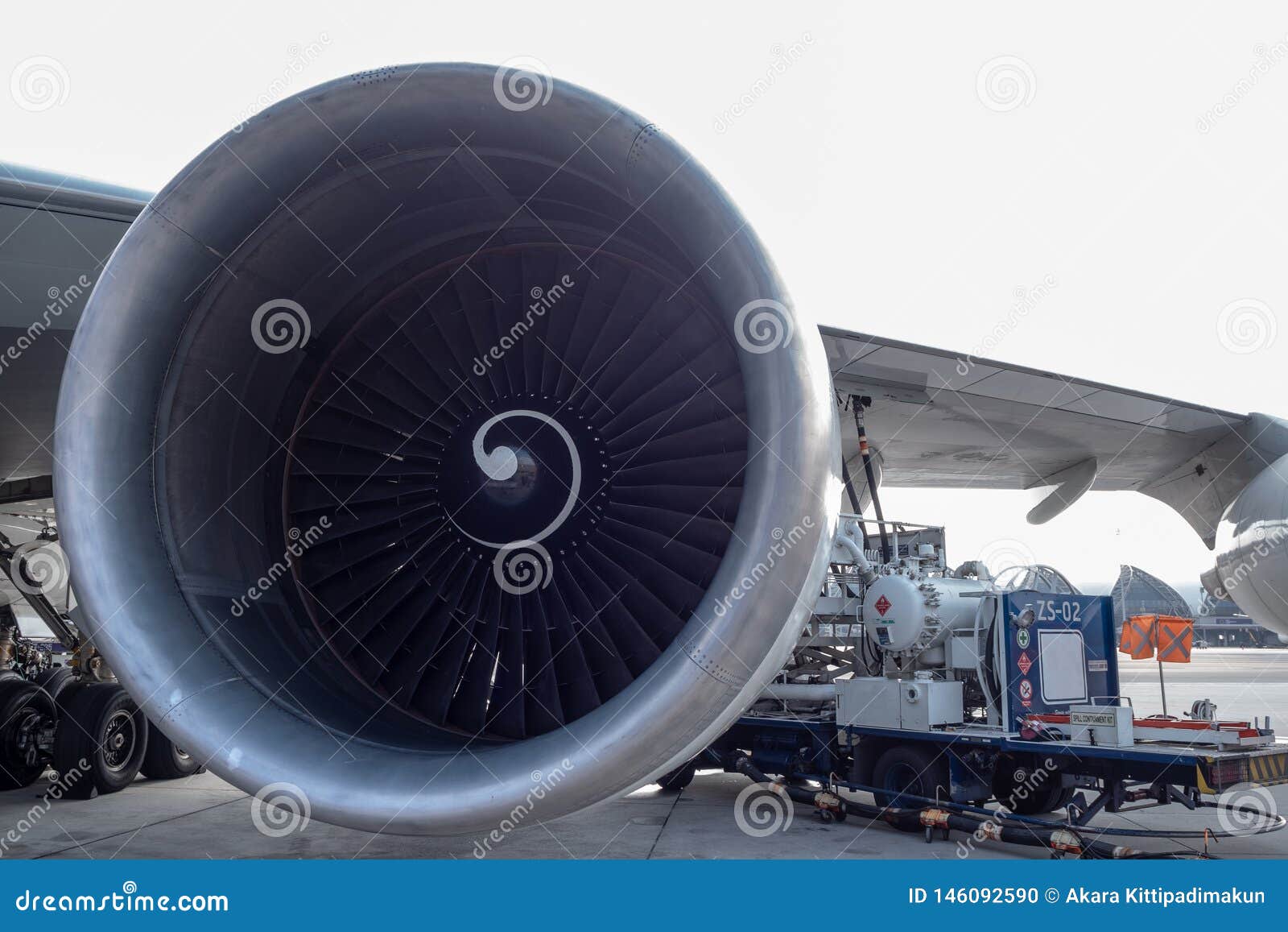 Front View of Jet Engine on Airport Background Stock Photo - Image of ...