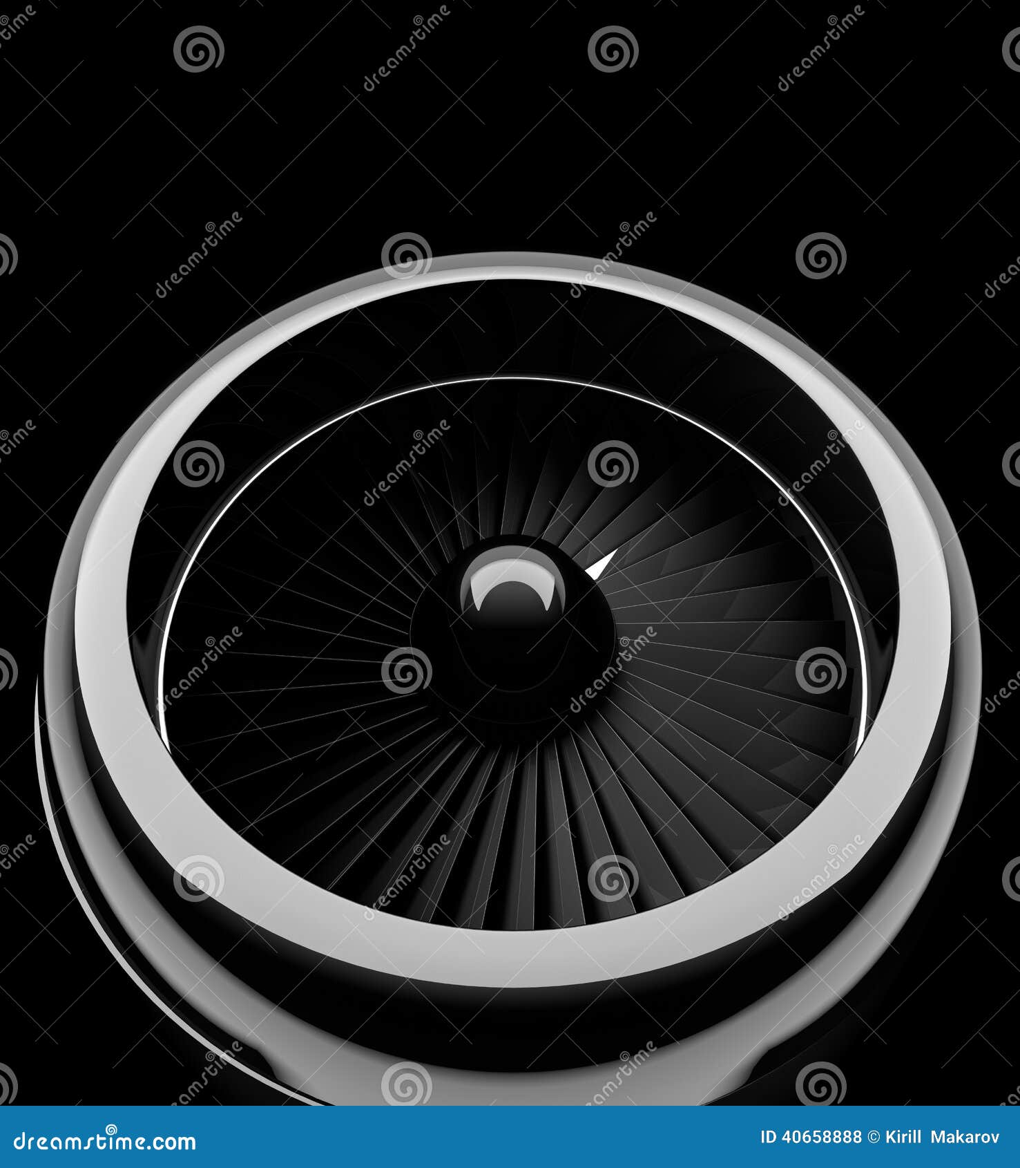 Front view of jet engine stock illustration. Illustration of ...