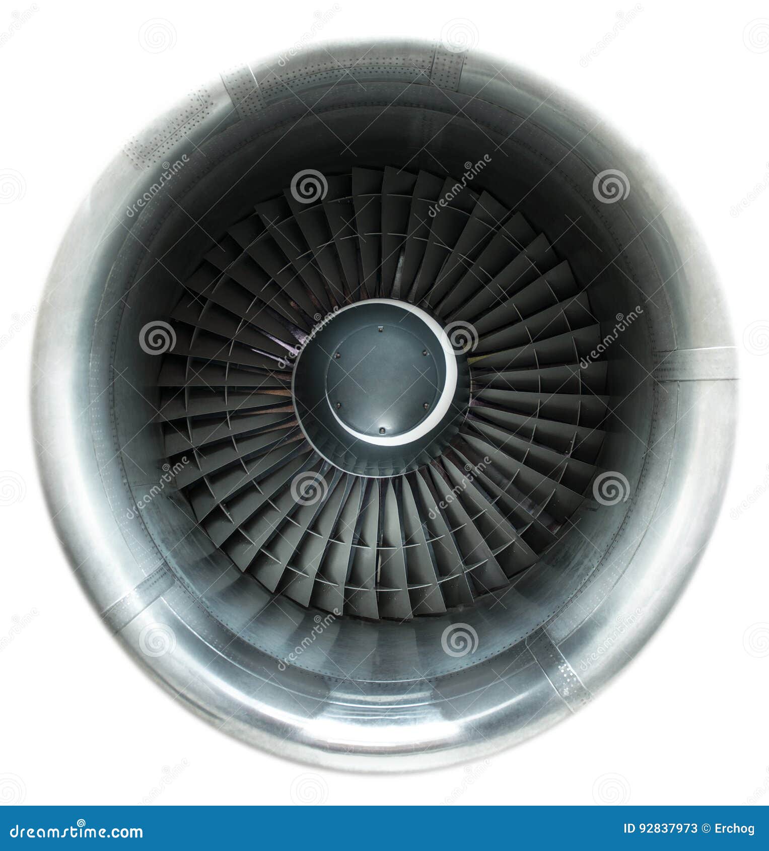Front View on Jet Engine. Isolated on White. Stock Image - Image of ...
