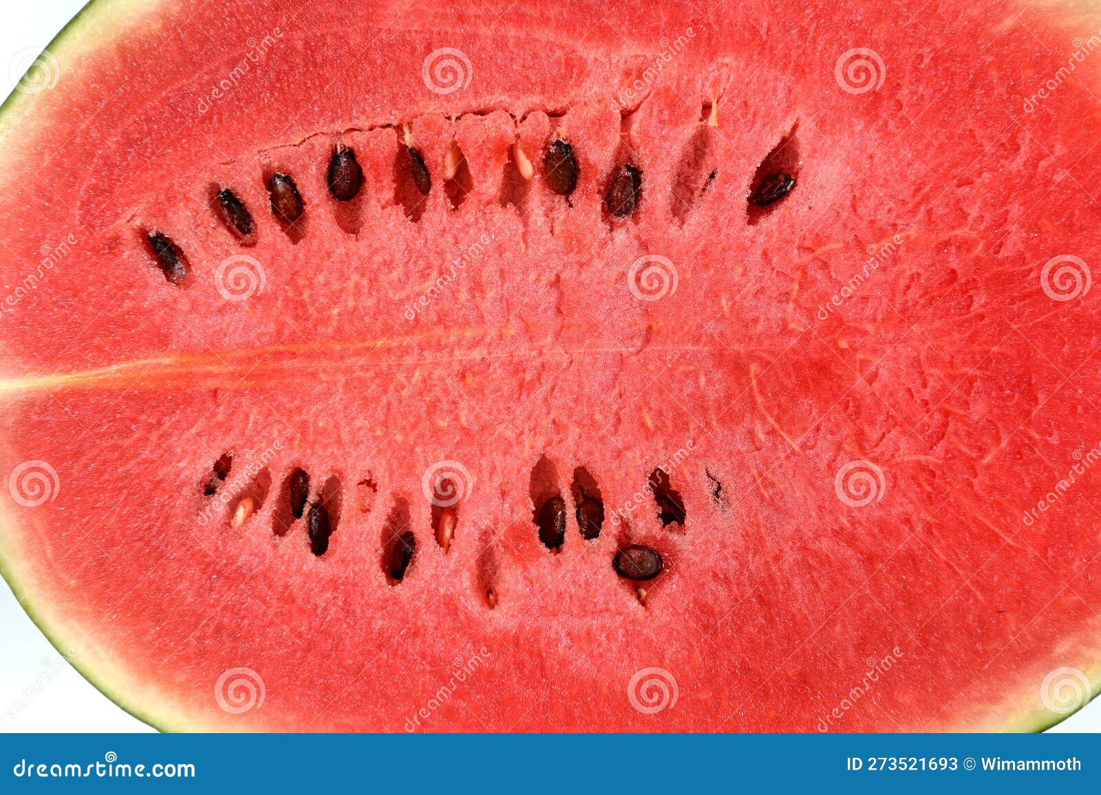 Front View of Juicy Watermelon Cut in Half with Seeds Stock Image ...