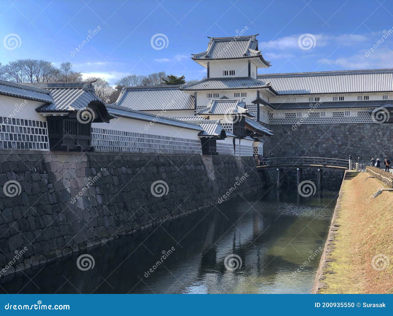 Front View of Kanazawa Castle in Japan Stock Photo - Image of pink ...