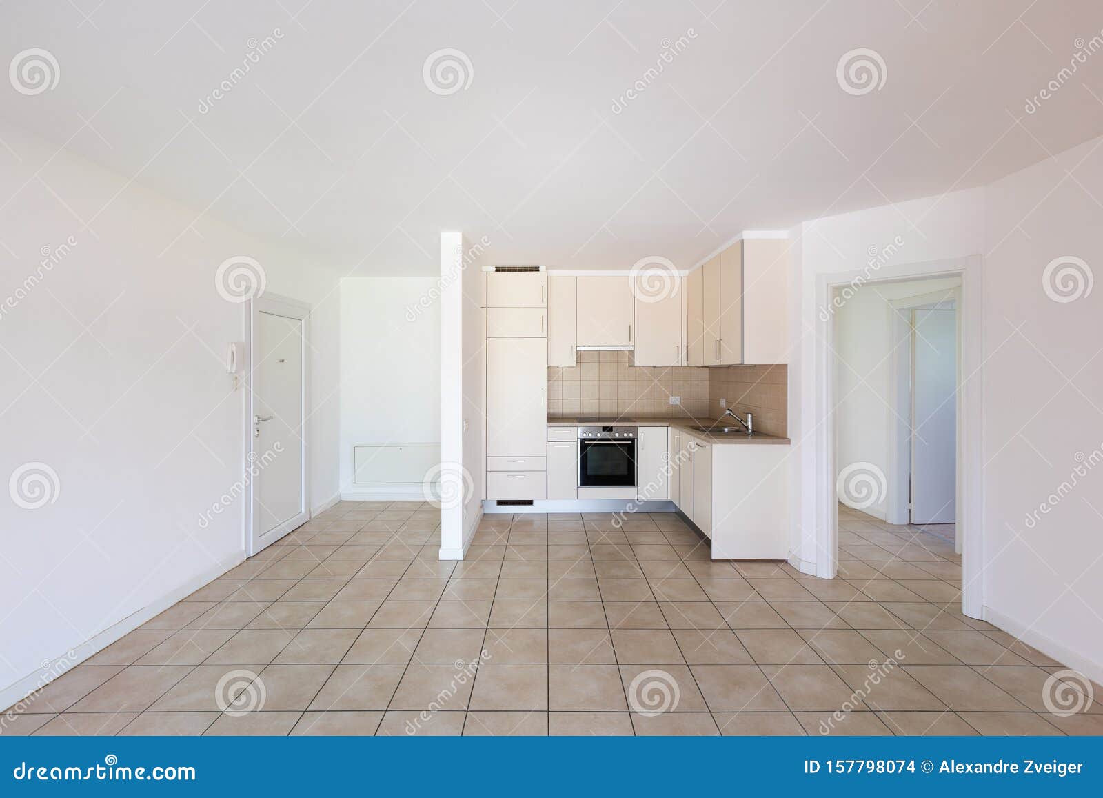 View Of The Kitchen Under The Ventilation Shaft. Construction And ...