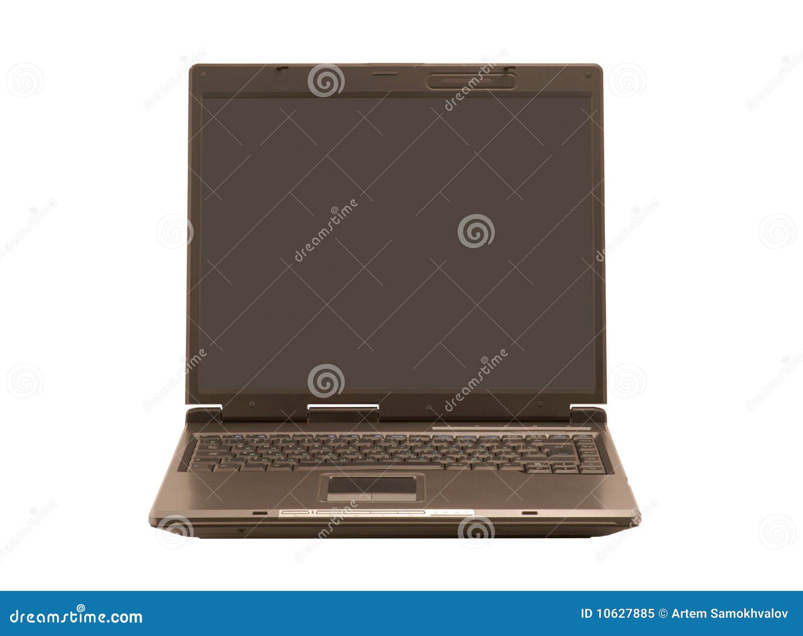 Front View on Laptop (isolated) Stock Image - Image of computer ...