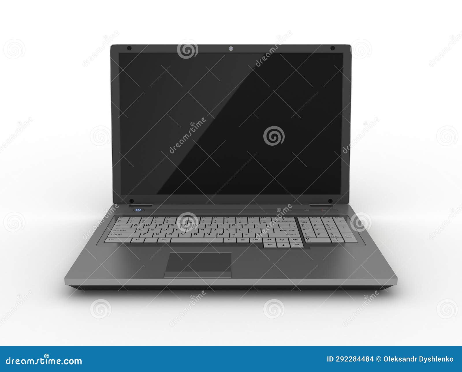 Front View of of a Laptop Isolated on White Background Stock Photo ...