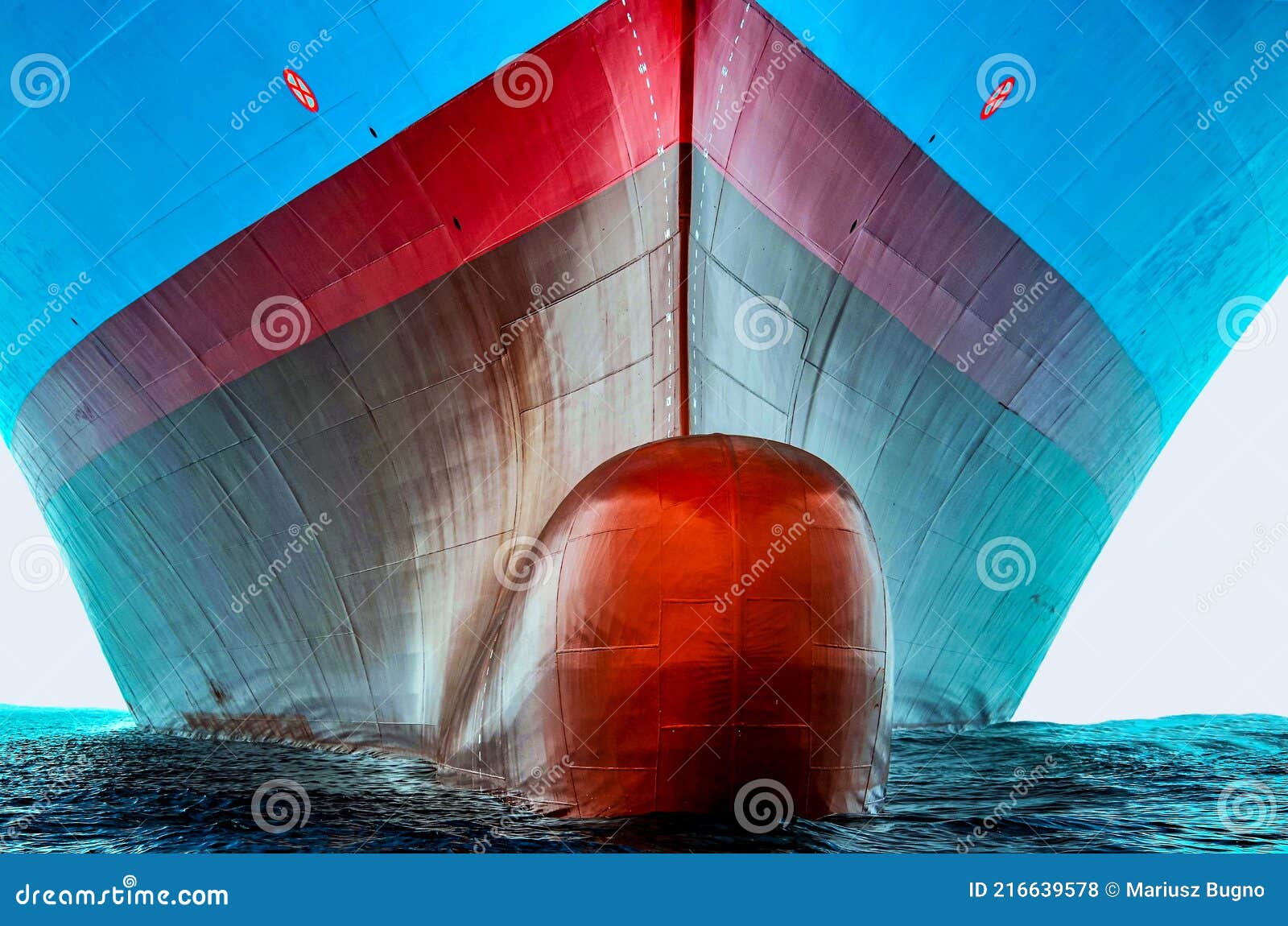 Front View of the Large Cargo Ship Bulbous Bow. Stock Photo - Image of ...