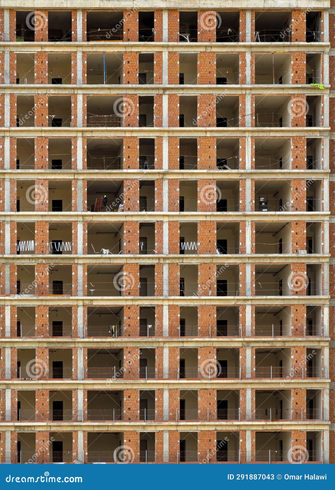 Front View of a Large Construction Site with Multistory Residential ...