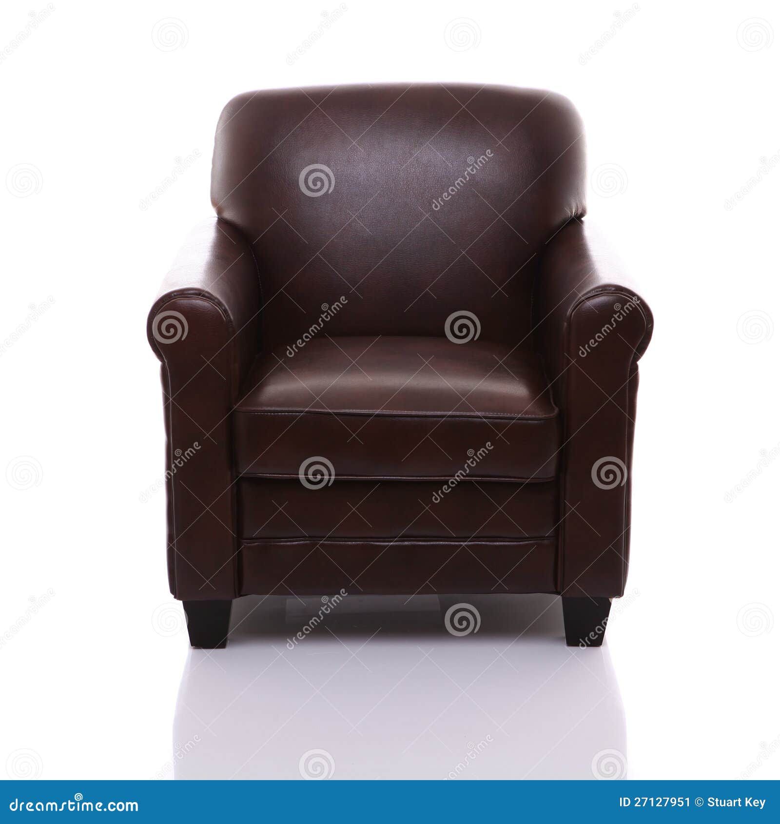 Front View of a Leather Armchair Stock Image - Image of back, nice ...
