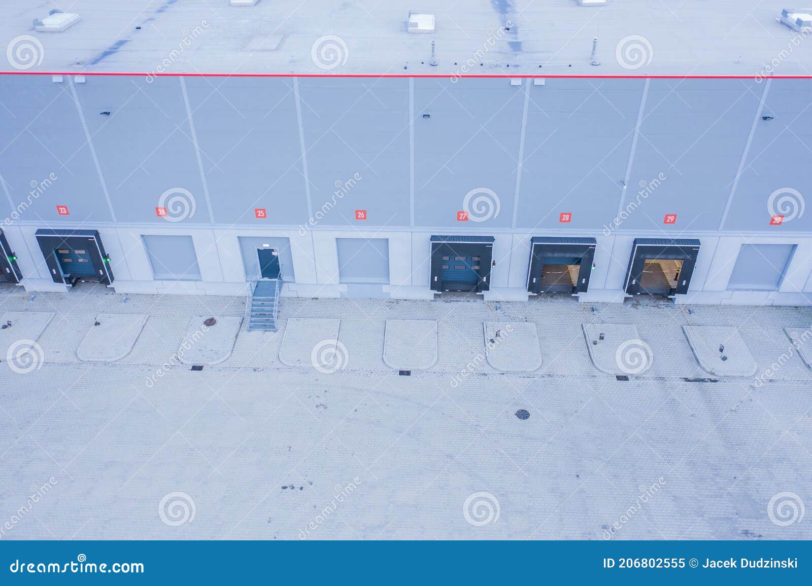 Front View of Loading Docks of a Modern Logistics Center. Logistics ...