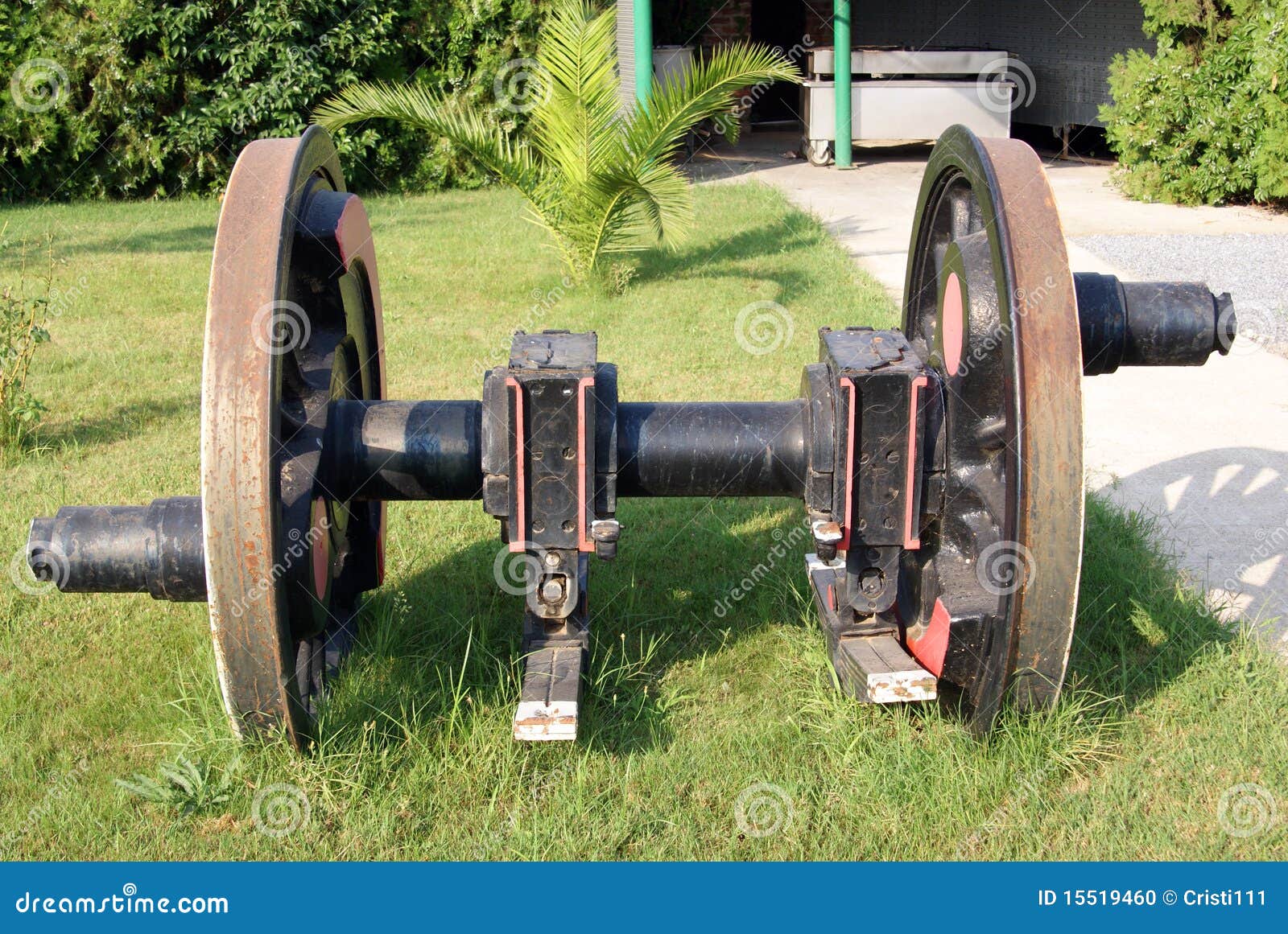Front View of Locomotive Wheel Axle Stock Photo - Image of metallic ...