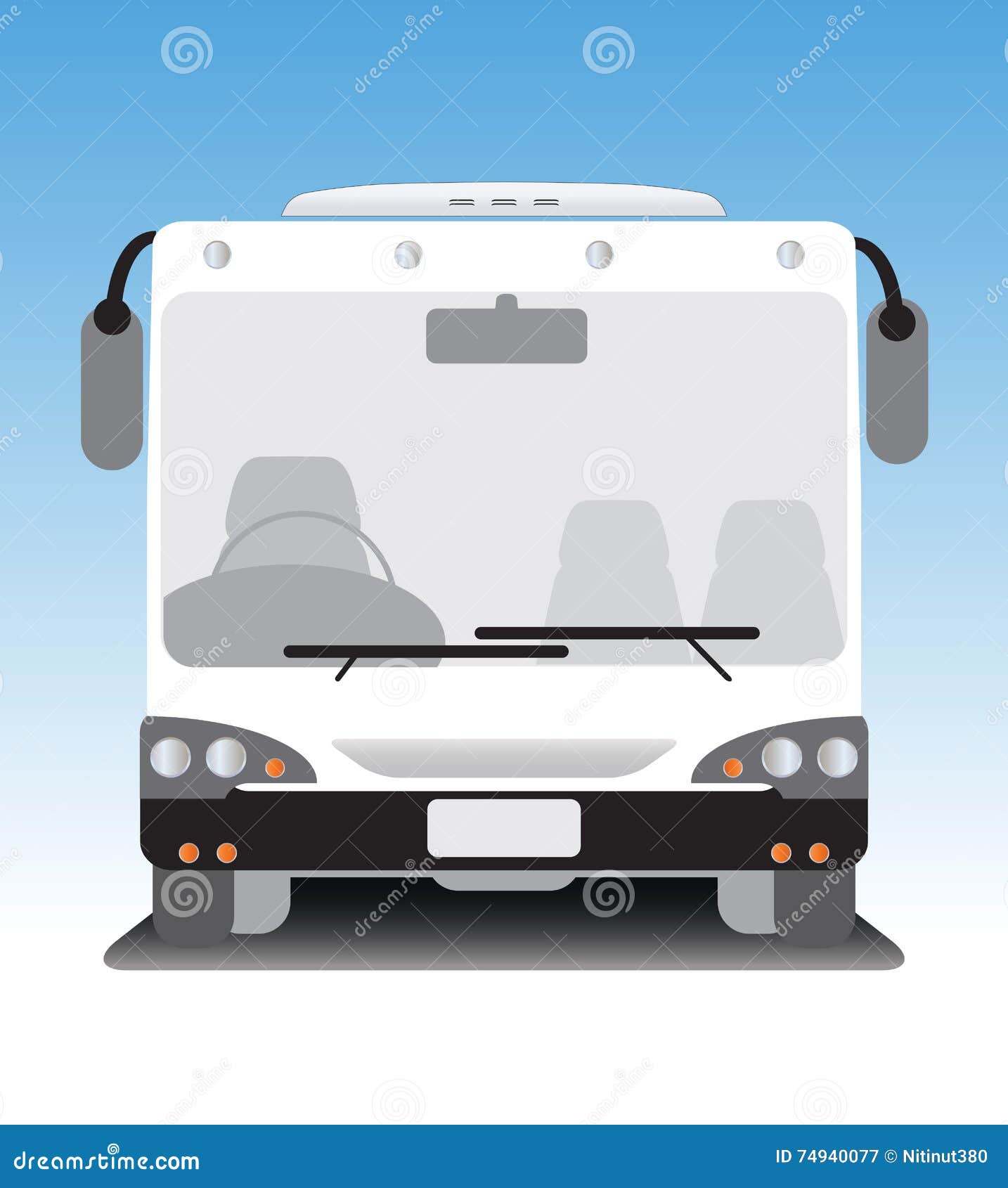 Front View of Low Floor City Bus Stock Vector - Illustration of street ...