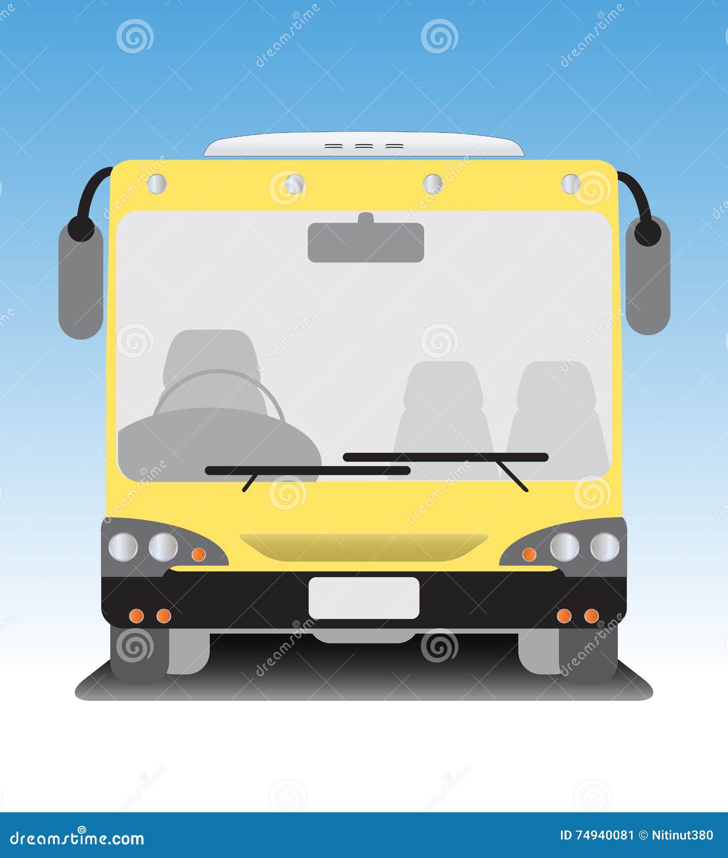 Front View of Low Floor City Bus Stock Vector - Illustration of design ...