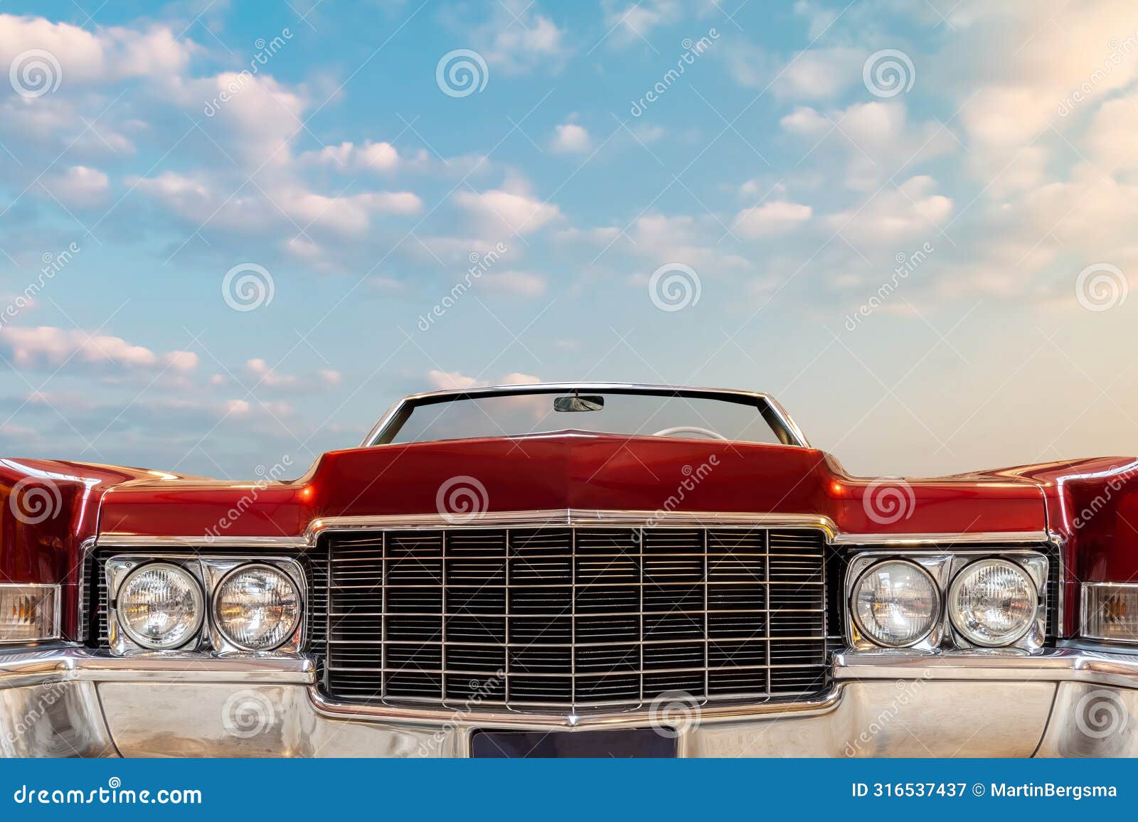 Front View of a Luxury American Convertible Car Stock Image - Image of ...