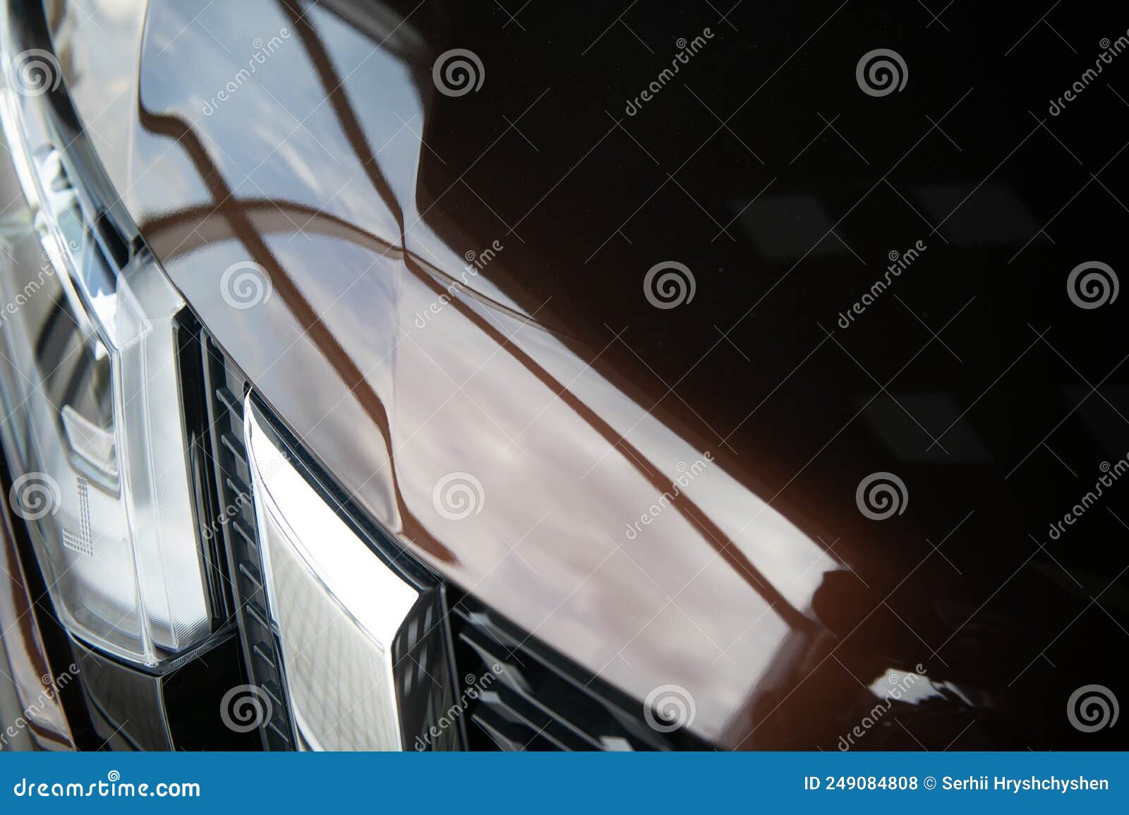 Front View of a Luxury Car stock photo. Image of presentation - 249084808