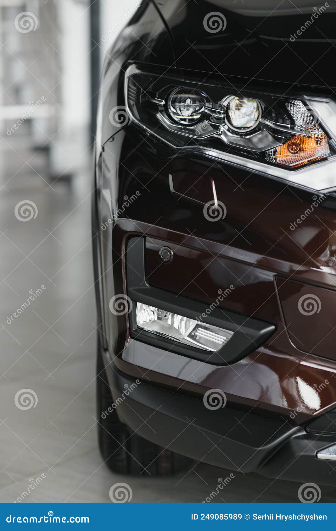 Front View of a Luxury Car stock image. Image of elegant - 249085989