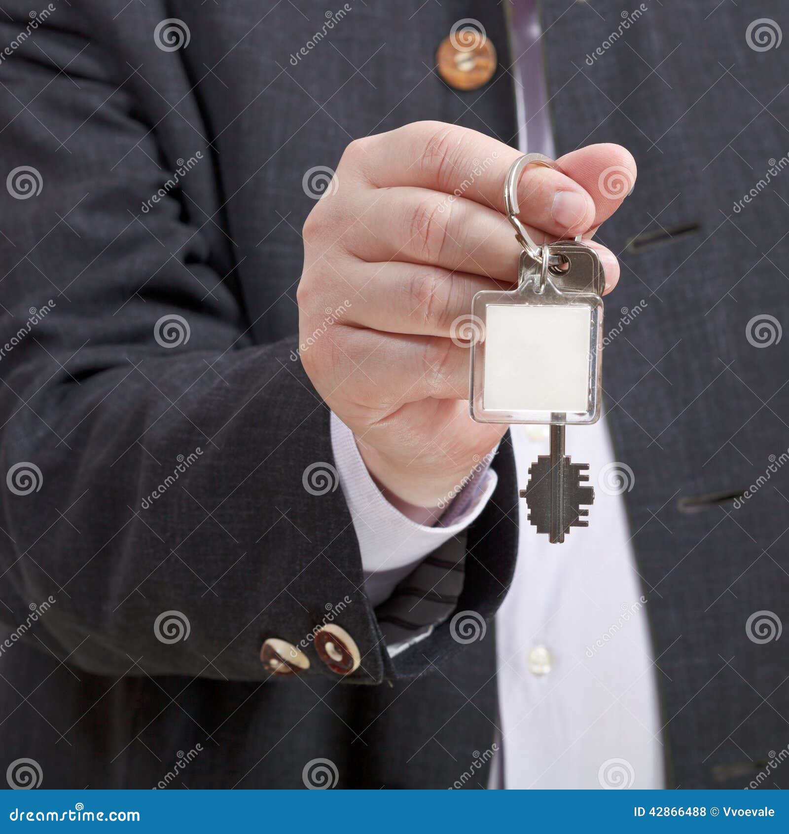 Front View of Male Hand with Blank Door Keychain Stock Photo - Image of ...