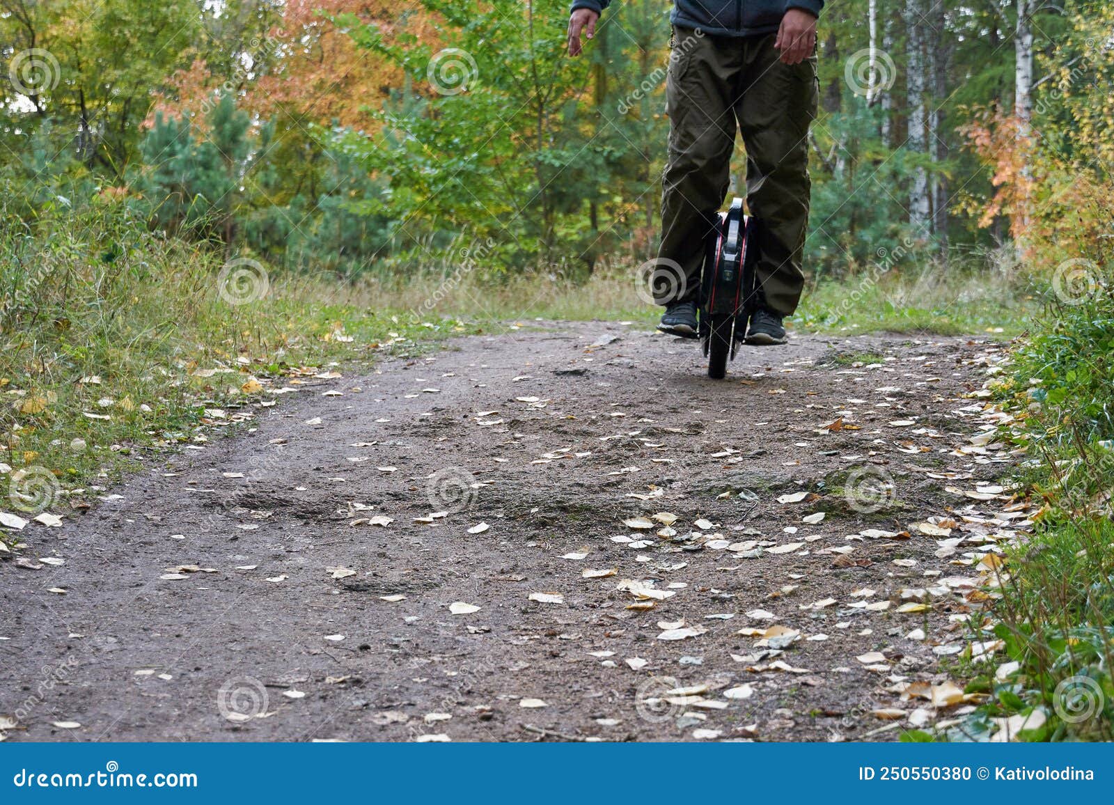 Front View of Male Legs on a Unicycle in the Forest Stock Photo - Image ...