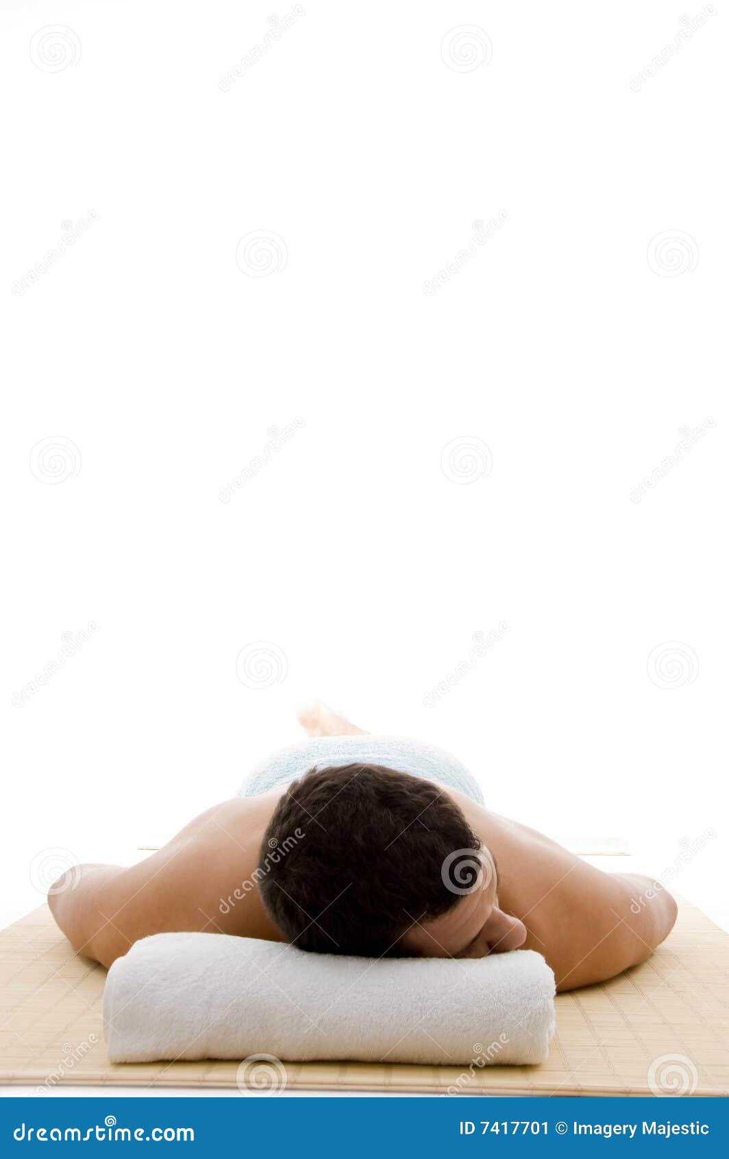Front View of Male Lying Down at Day Spa Stock Image - Image of concept ...