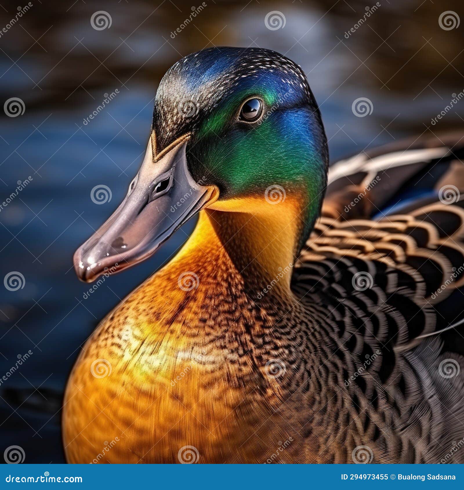Front View of a Mallard Duck Made with Generative AI Illustration Stock ...