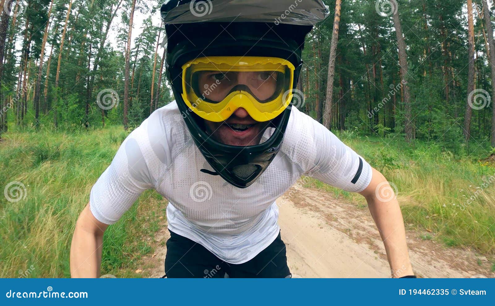 Front View of a Man in Safety Gear Riding a Bmx Stock Video - Video of ...