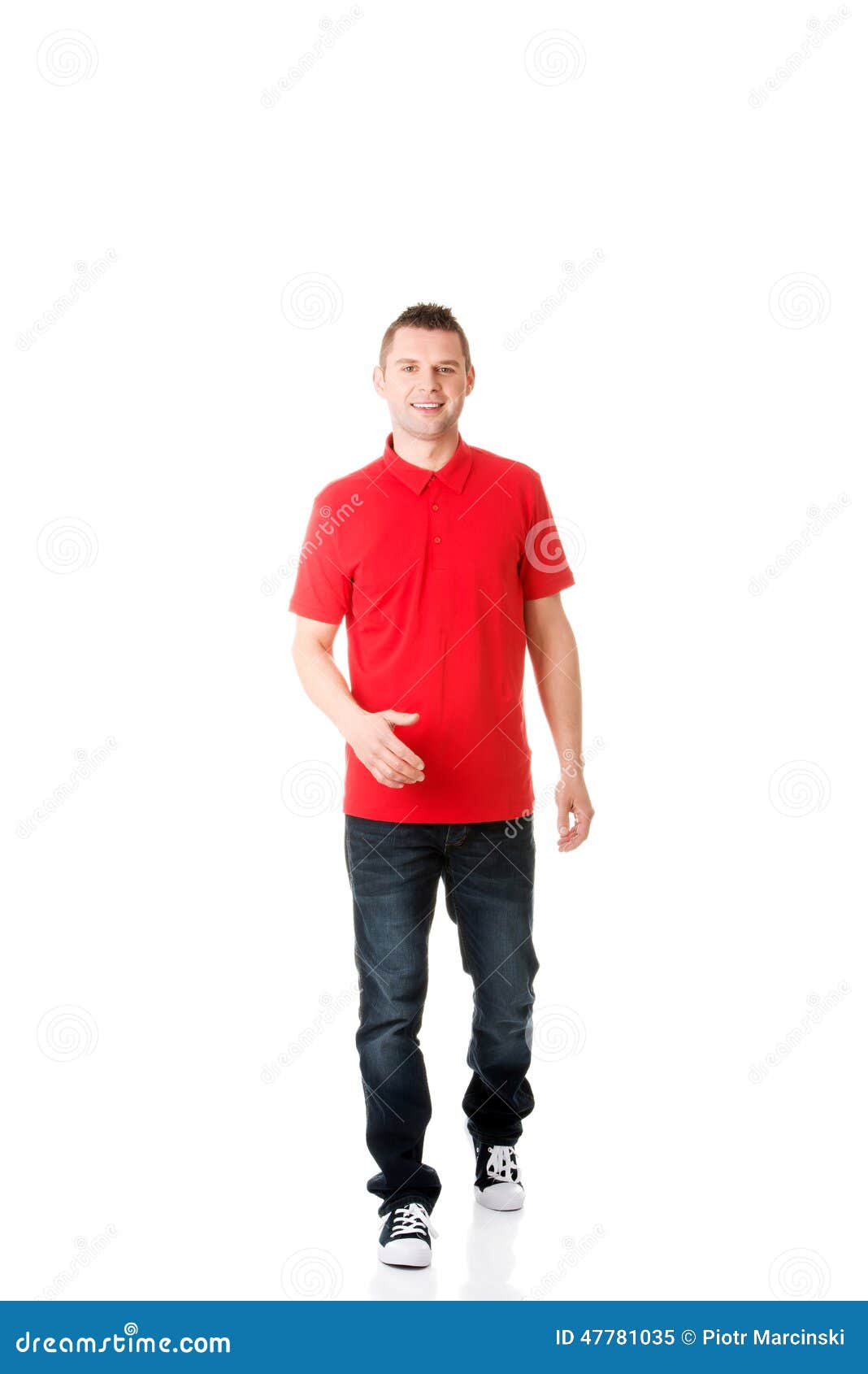 Front View of a Man Walking Forward Stock Image - Image of happy ...