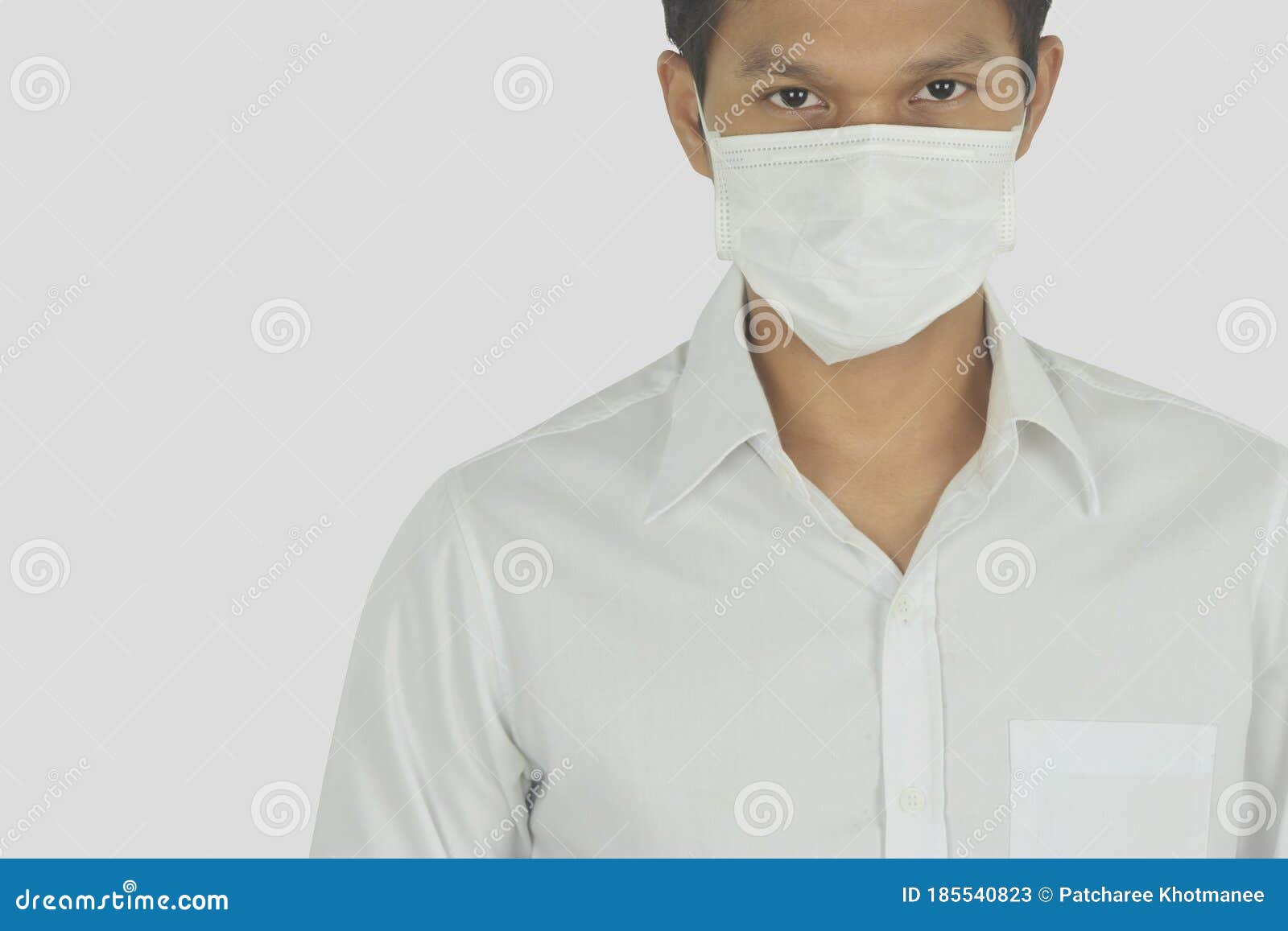 Front View of Man Wearing a Medical Mask Stock Image - Image of people ...