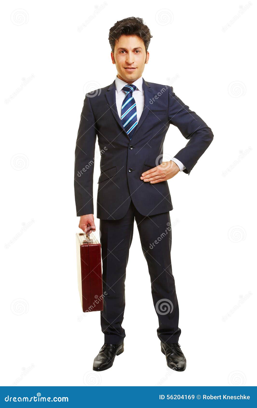 Front View of Manager with Briefcase Stock Image - Image of manager ...