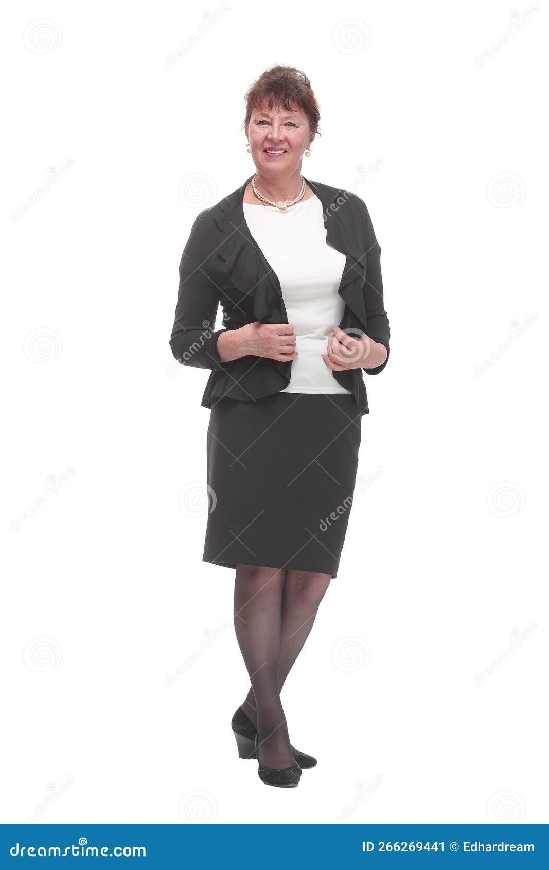 Front View Of Mature Woman With Real Body Happy Stock Image Image Of