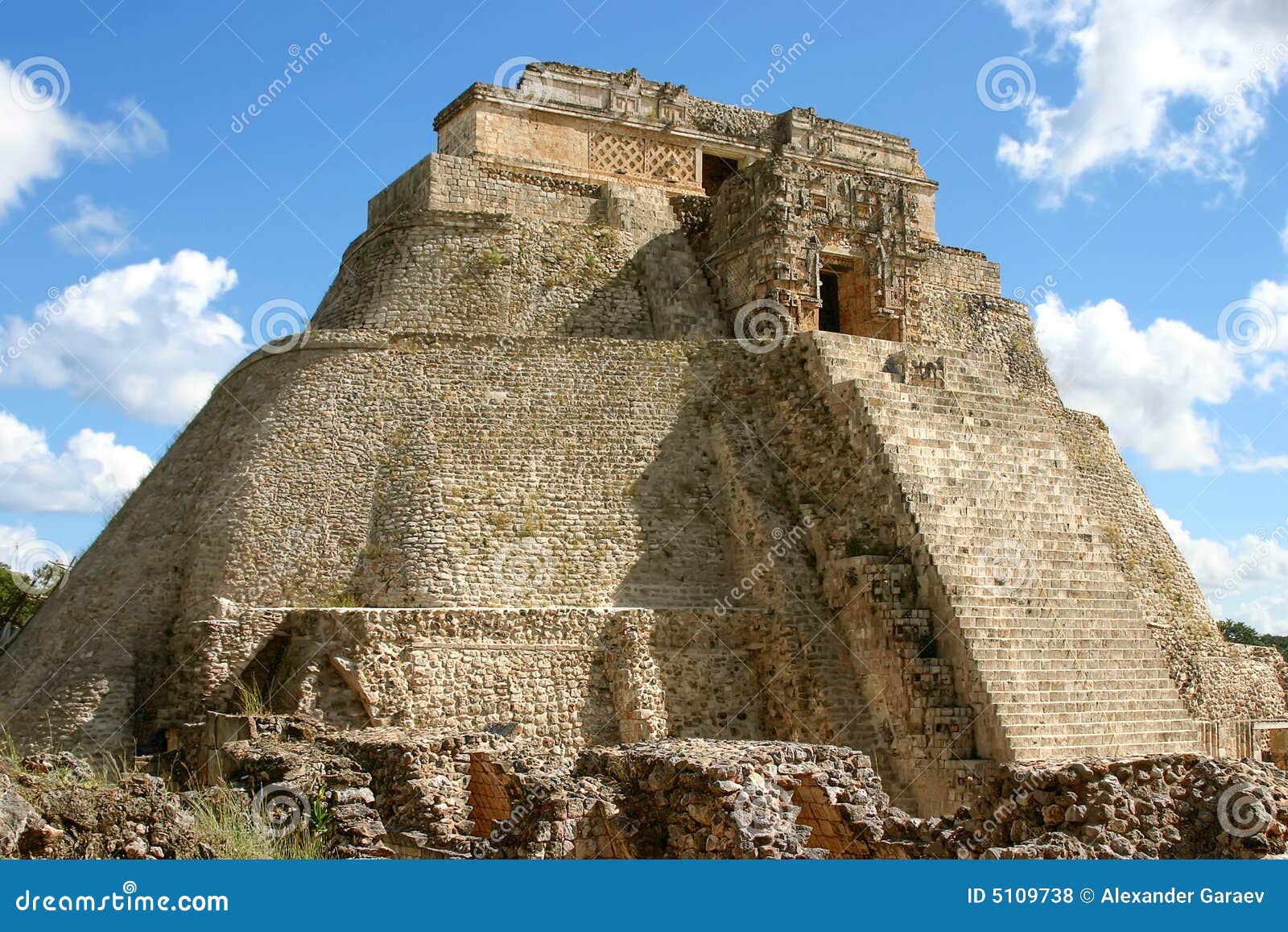 View Of A Mayan Ladder Located Near Mayan Ruins. Riviera Maya, Cancun ...