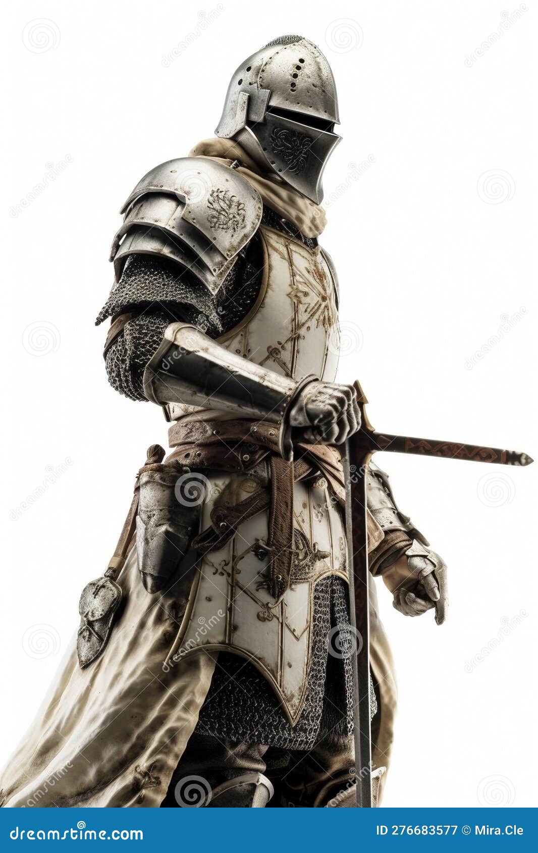 Medieval Crusader Shield And Two Crossed Swords Isolated 3d ...