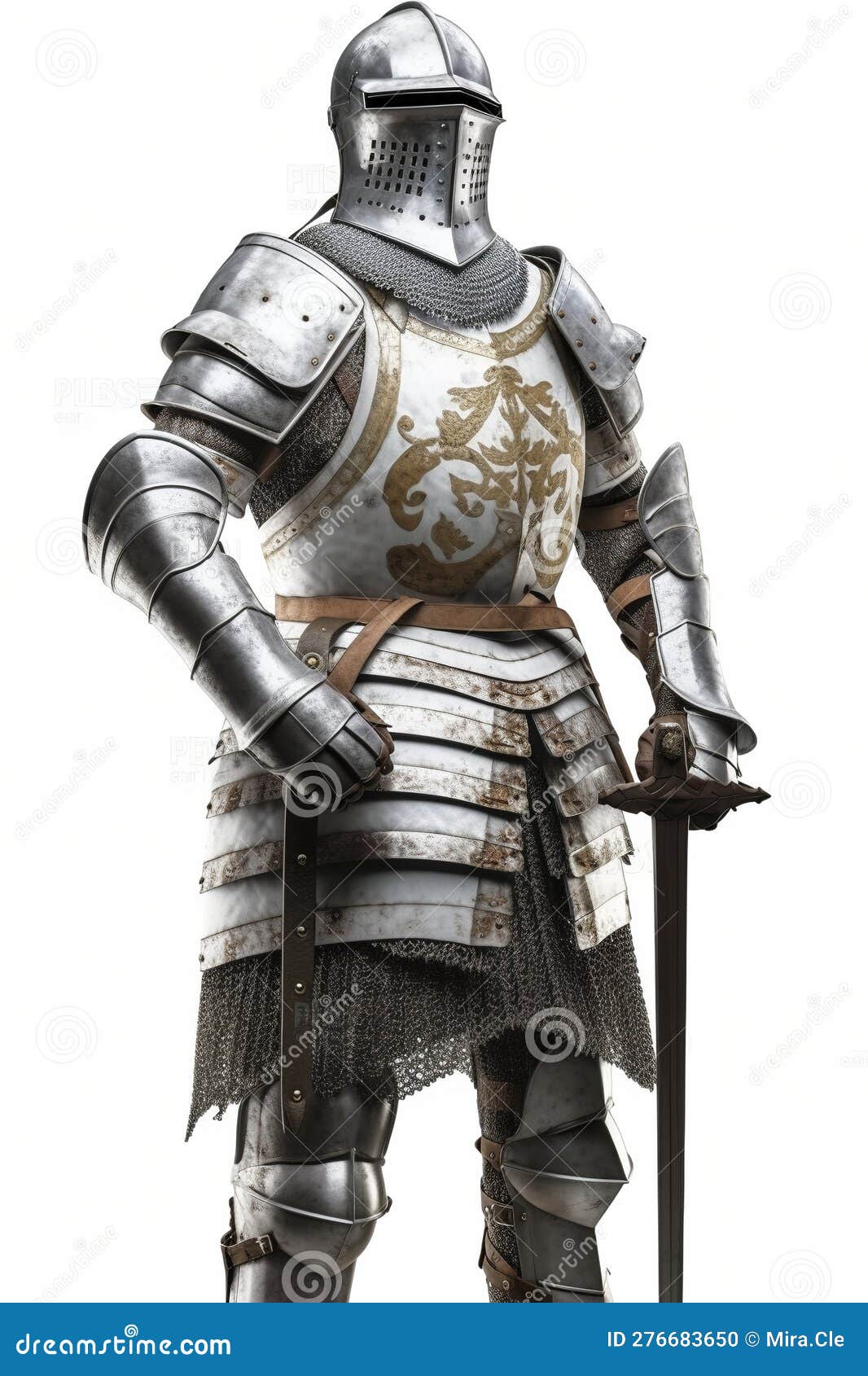 Medieval Crusader Shield And Two Crossed Swords Isolated 3d ...