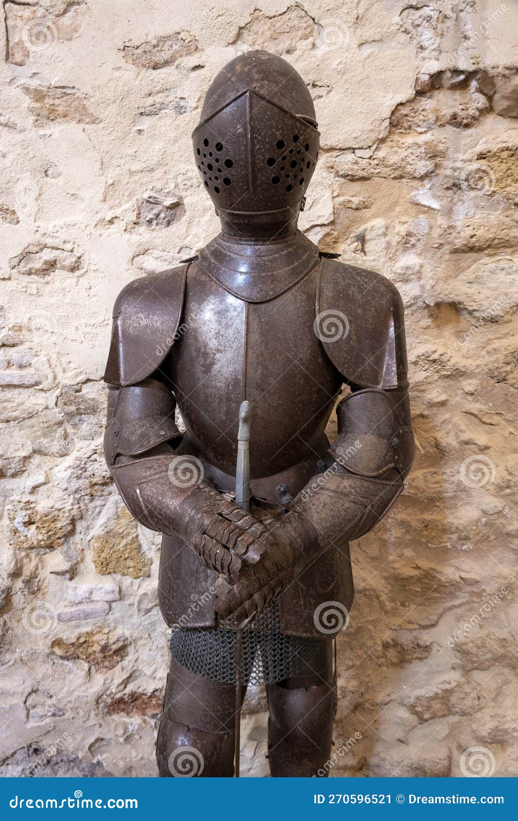 Front View Medieval Knight Armor Stock Image - Image of ages, castle ...