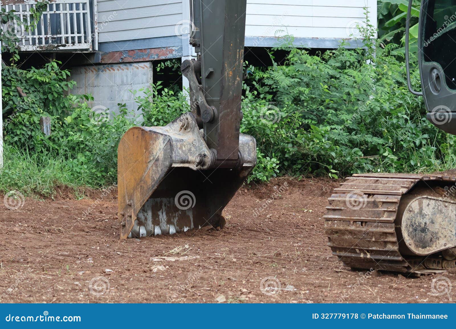 Front View, Medium Distance of, a 4x4 Backhoe Loader, Stock Photo ...