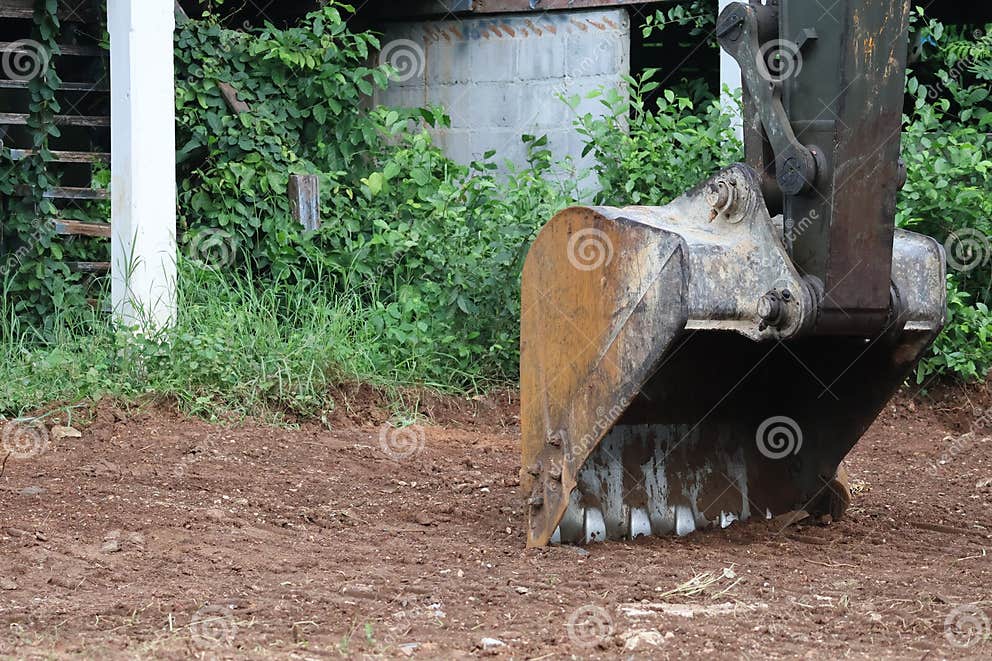 Front View, Medium Distance of, a 4x4 Backhoe Loader, with a Full ...