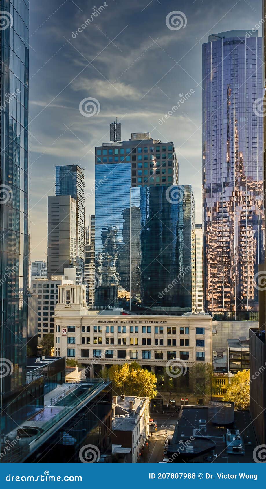 Front View of Melbourne Institute of Technology from an Elevated ...