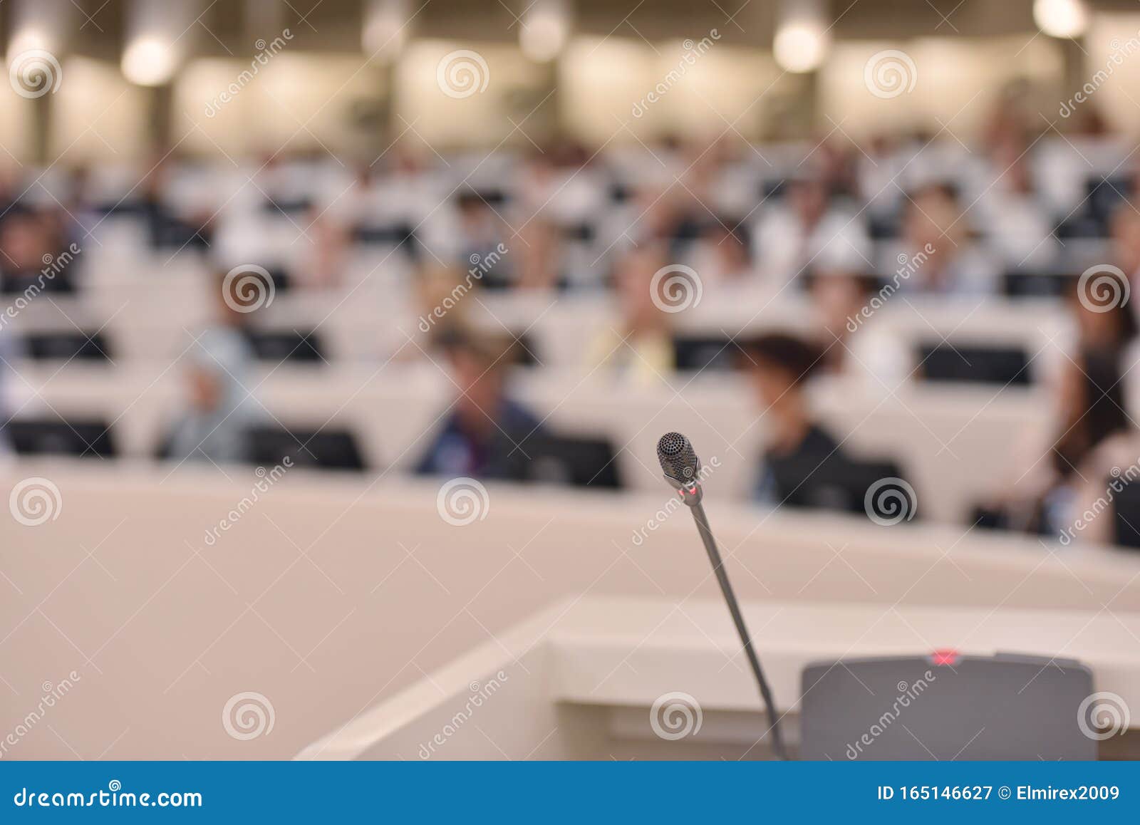 Front View of the Microphone during Business Conference in Conference ...