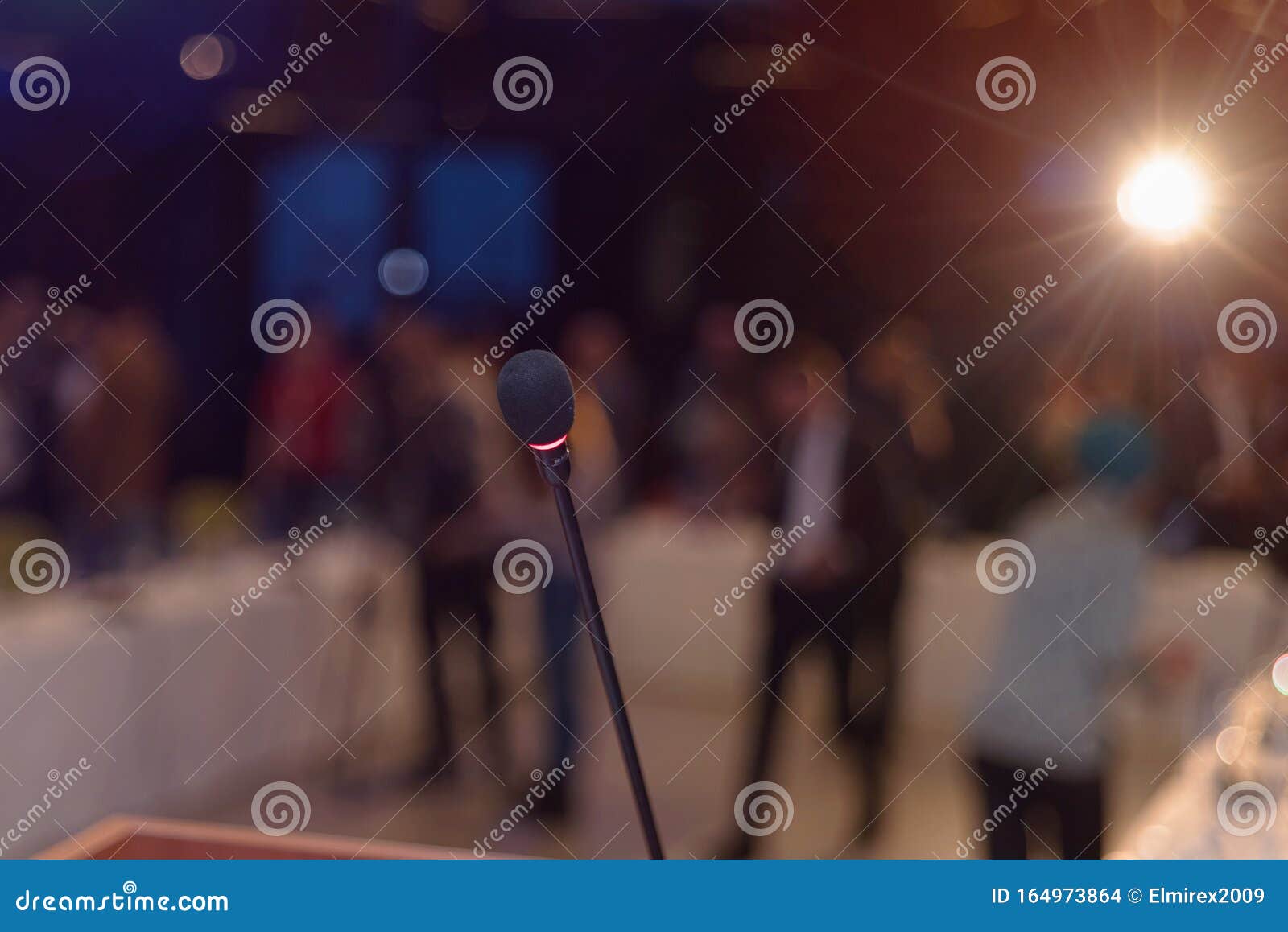 Front View of the Microphones during Business Conference in Conference ...