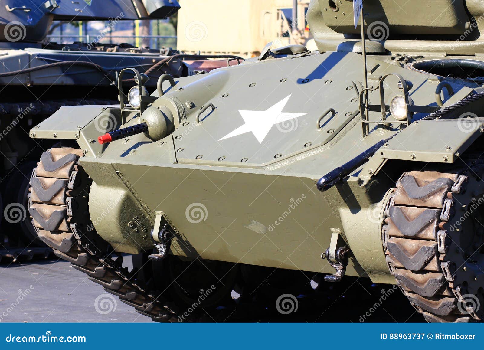 Front View of a Military Tank Stock Image - Image of caterpillar ...
