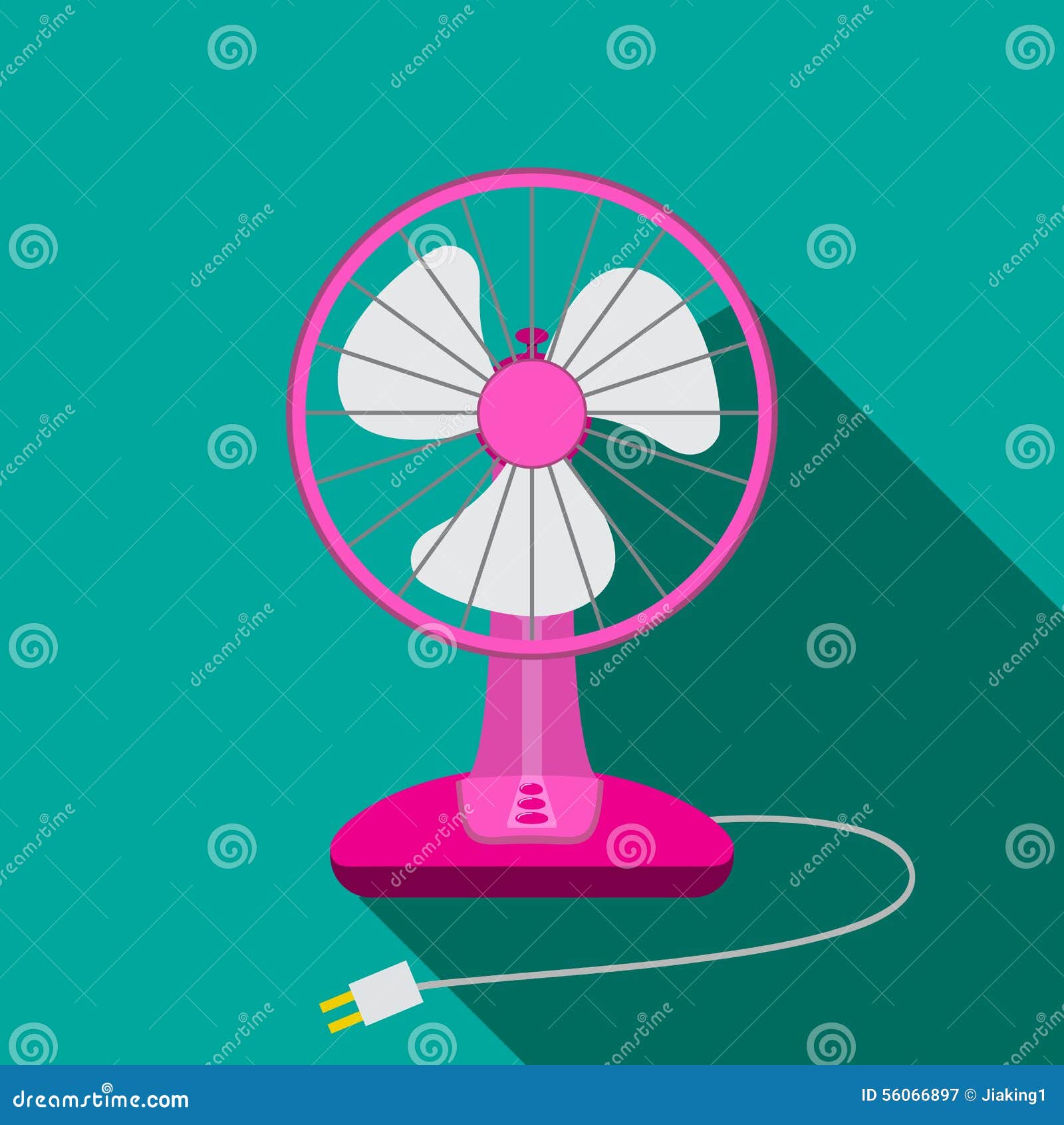 Front View of Mini Electric Fan for Home with Button Stock Vector ...