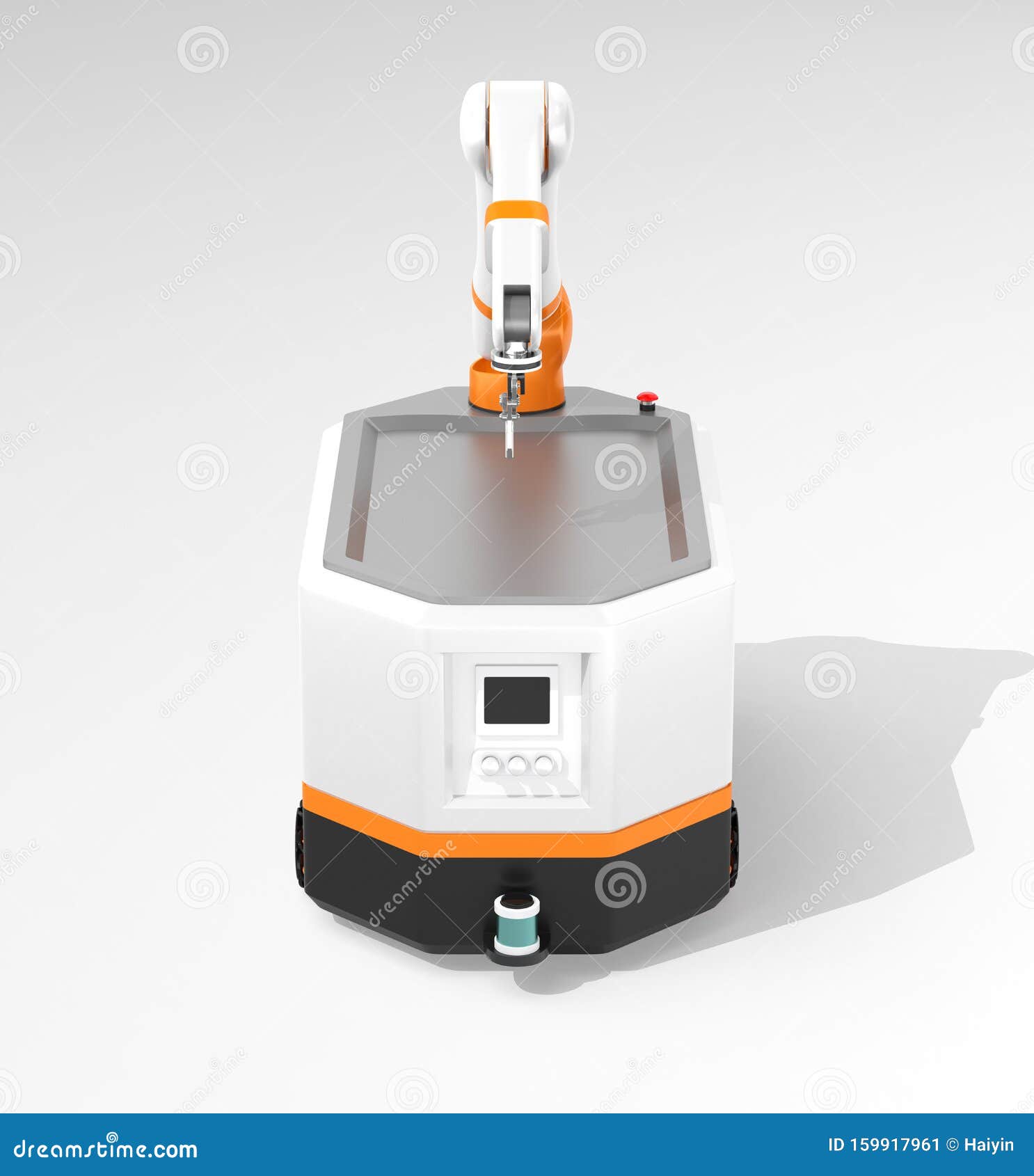 Front View Of Mobile Robot AGV On Gray Background Royalty-Free Stock ...