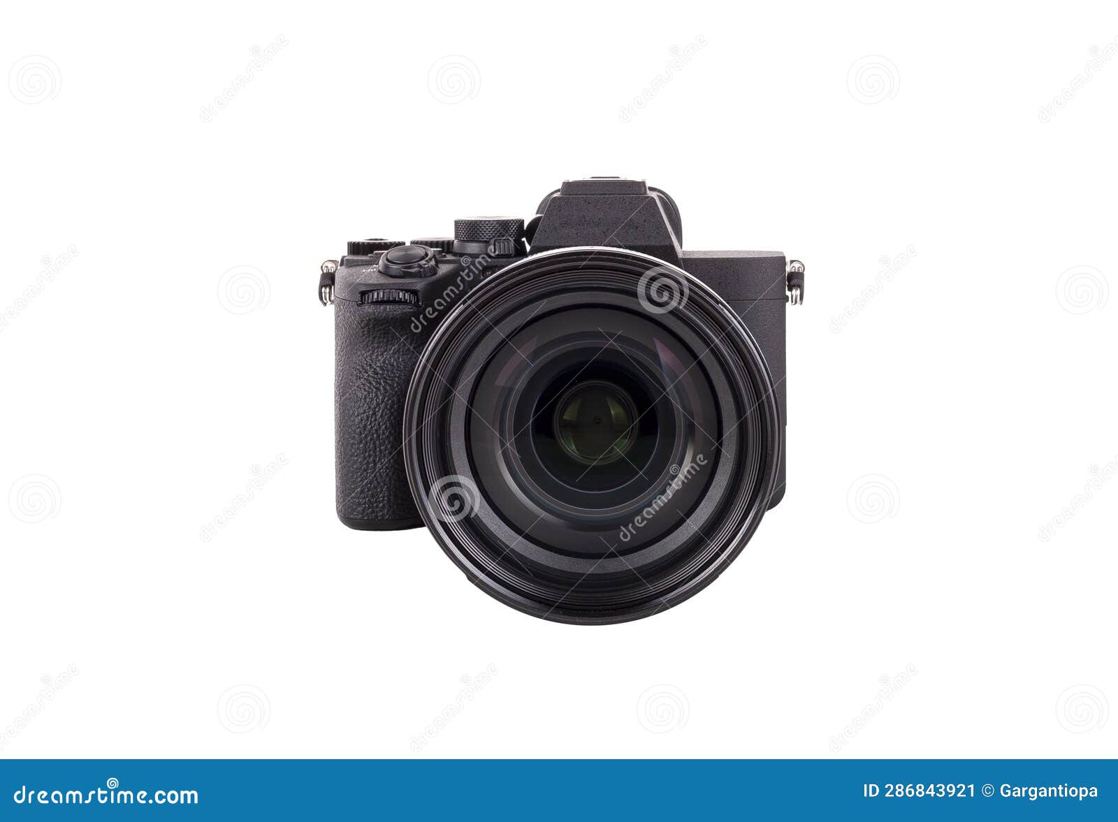 Front View of Modern and Brand New Mirror less Camera Isolated on a ...