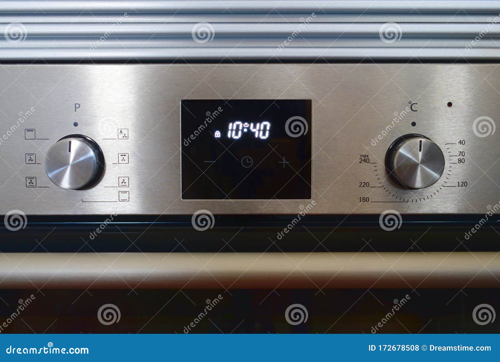 Front View of a Modern Electric Oven Stock Photo - Image of metal, oven ...